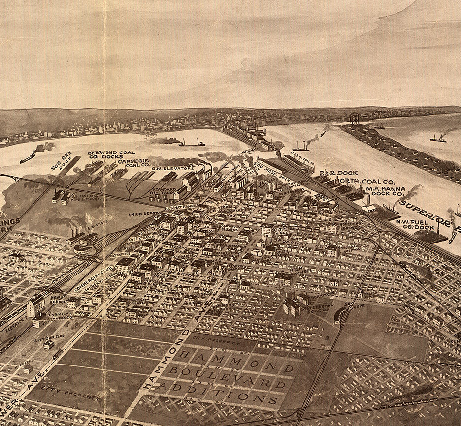 Map of Superior Douglas Co. Wisconsin 1913 WI. Vintage - Etsy