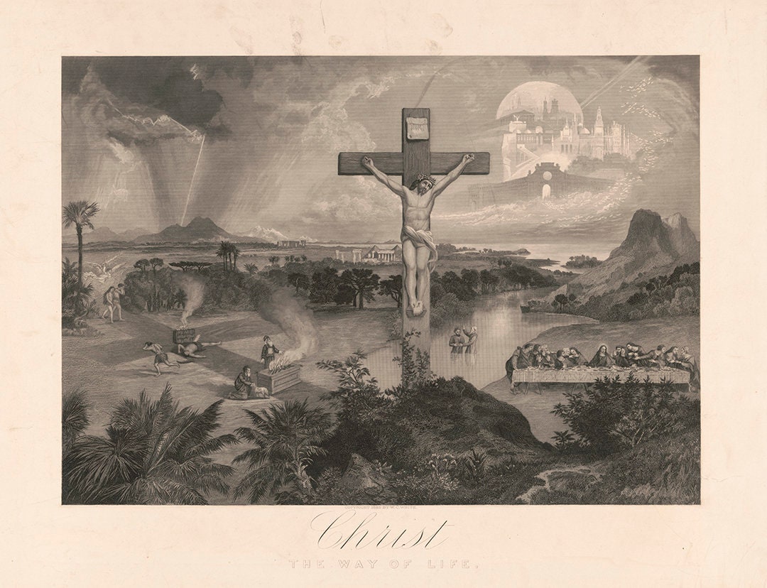 Christ, the Way of Life. 1883. Home Deco Style Old Wall Vintage ...