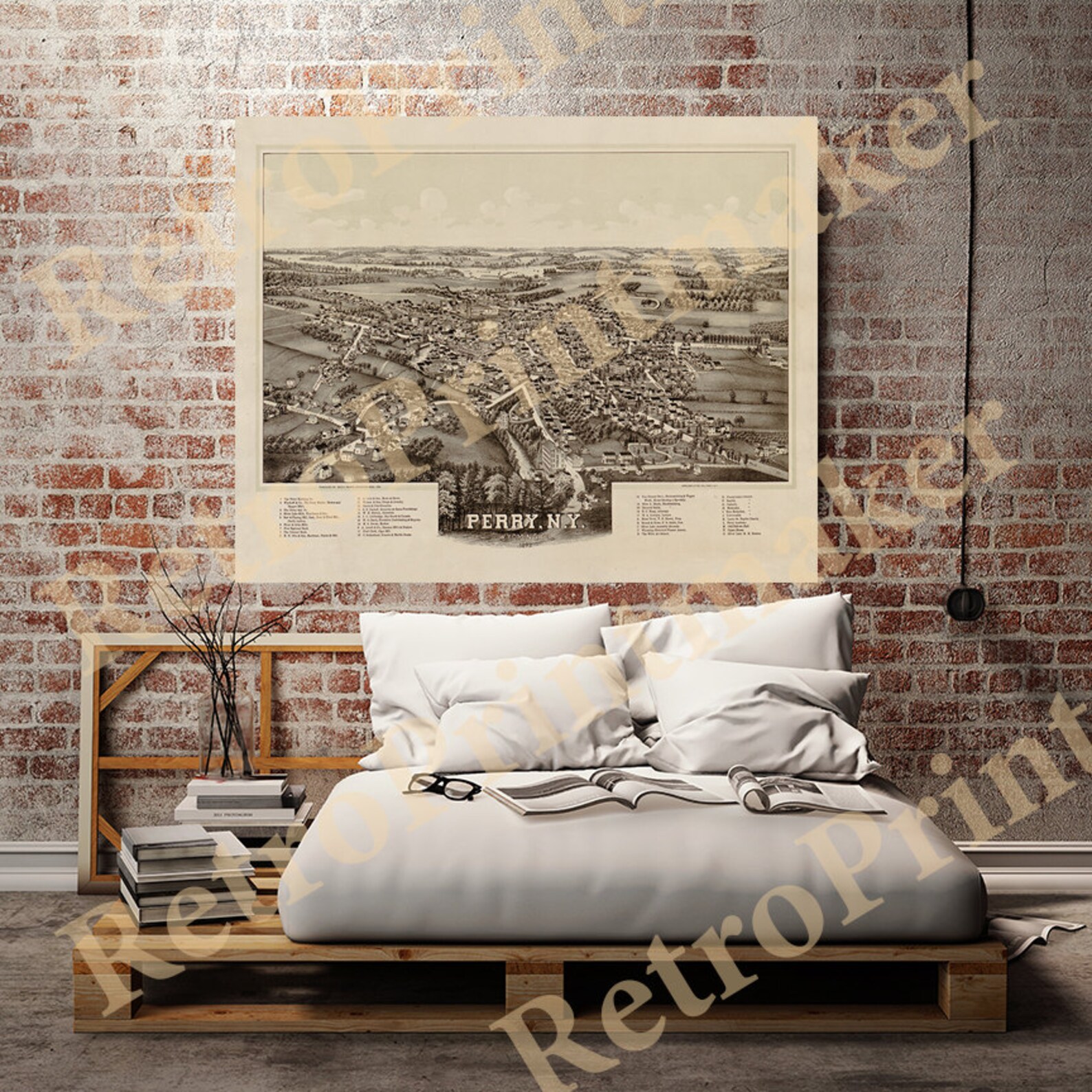 Map of Perry Wyoming County New York N.Y. 1892. Vintage - Etsy