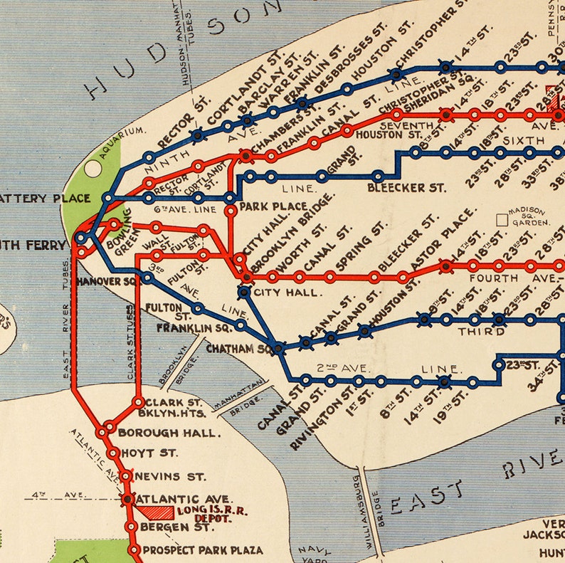 Routes of the Interborough Rapid Transit Company Manhattan | Etsy