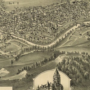 Map of Clarksburg, Harrison Co., West Virginia WV. 1898. Vintage ...