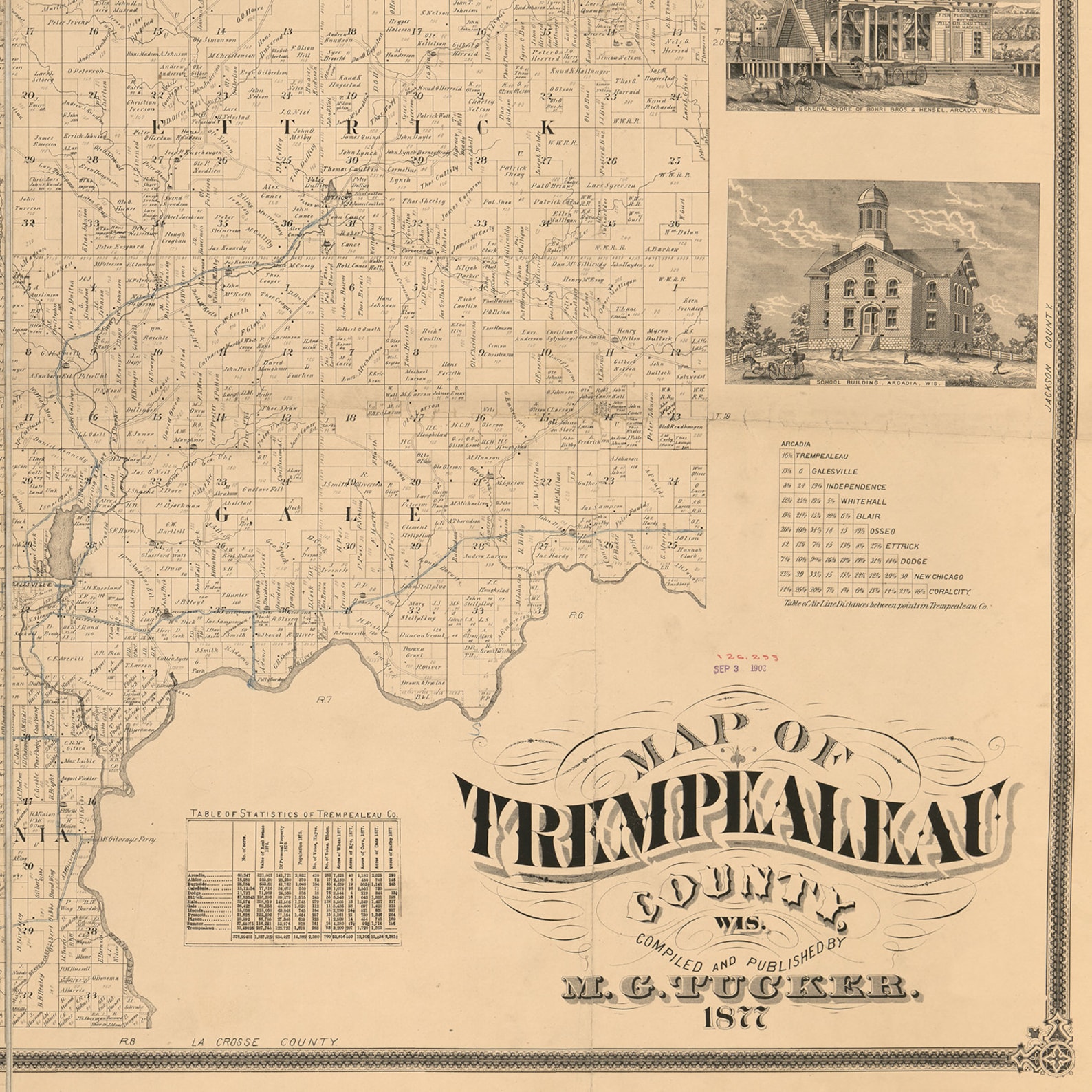 Map of Trempealeau County Wisconsin WI 1877. Home Deco Style - Etsy