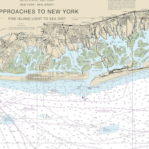 NOAA Nautical Charts of Approaches to New York. Fire Island Light to ...