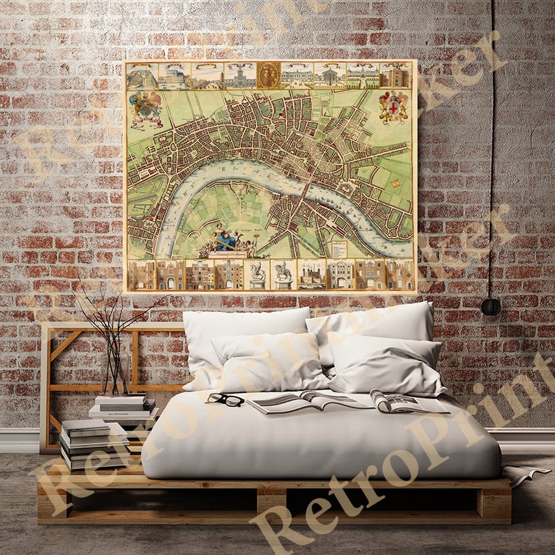 Historic 17th Century Map of London by W.hollar. Restoration | Etsy