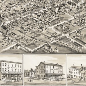 Vintage Map of Flemington : New Jersey, 1883. Reproduction Giclee Print ...