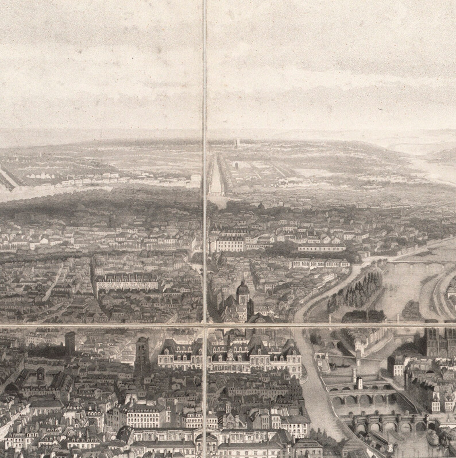 Map of Paris France 1860. Restoration Hardware Home Deco | Etsy