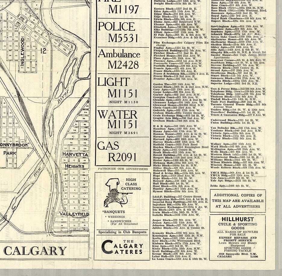 Map of Calgary Alberta Canada in 1950. Restoration Hardware | Etsy