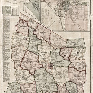 Map of the Rutherford County, Tennessee 1878. Vintage Wall Art Decor ...
