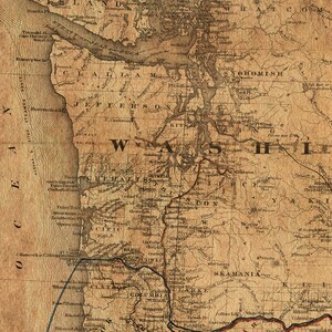 Map of Oregon & Washington State, 1880. Vintage Restoration Hardware ...
