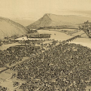 Map of Pittston and West Pittston, Luzerne Co., Pennsylvania, PA 1892 ...