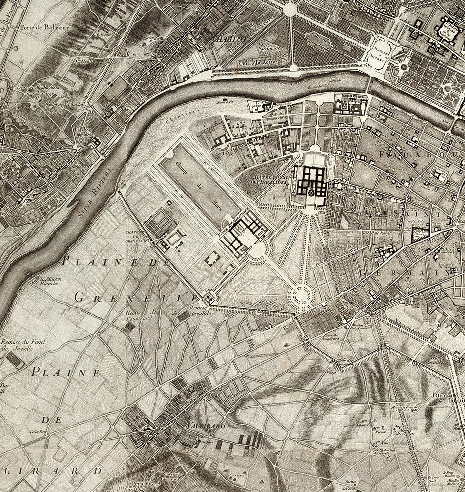 Map of Paris, France, 1795. Restoration Hardware Home Deco Style Old ...