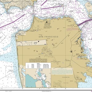 NOAA Nautical Charts of Entrance to San Francisco Bay. 18649. West ...