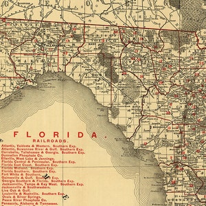 Guide of Florida Showing All Railroads, Towns, Villages, Post Offices ...