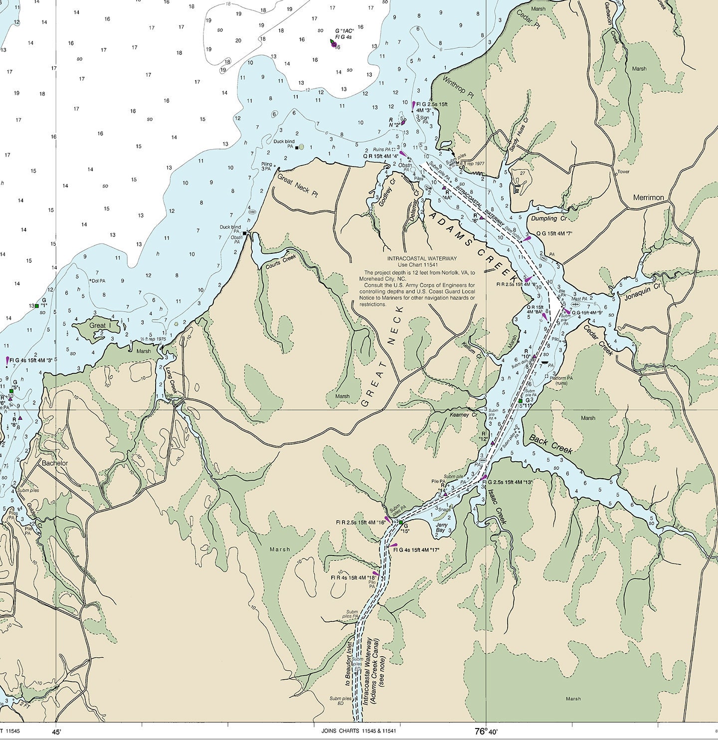 Nautical Charts of Neuse River and Upper Bay River North | Etsy