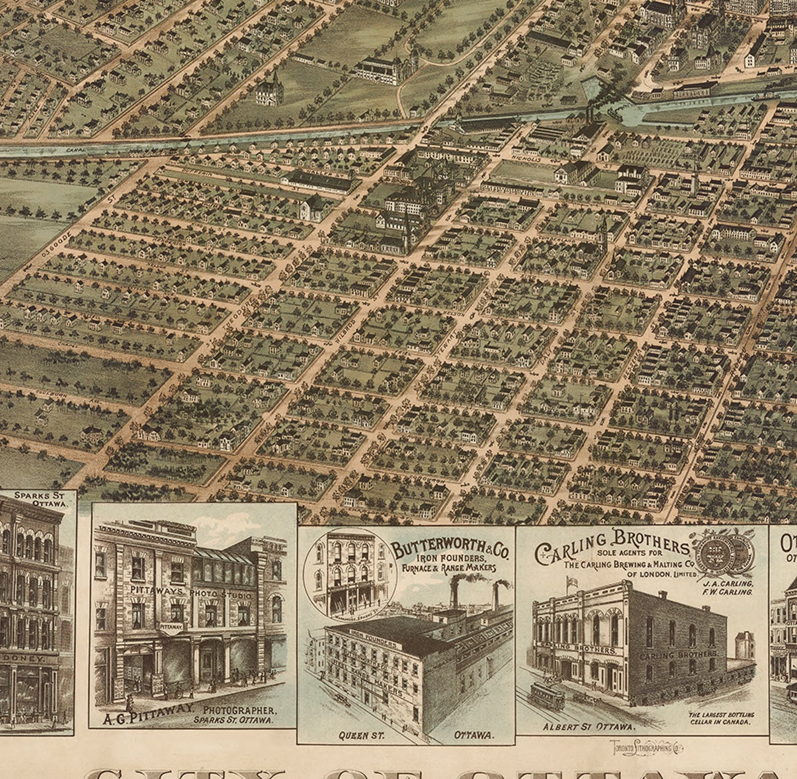 Map of Ottawa Ontario Canada in 1895. Vintage Restoration - Etsy