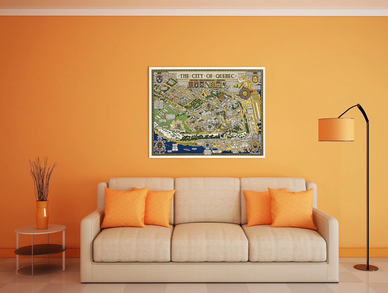 Pictorial Map of Quebec With Historical Notes. Vintage Home - Etsy