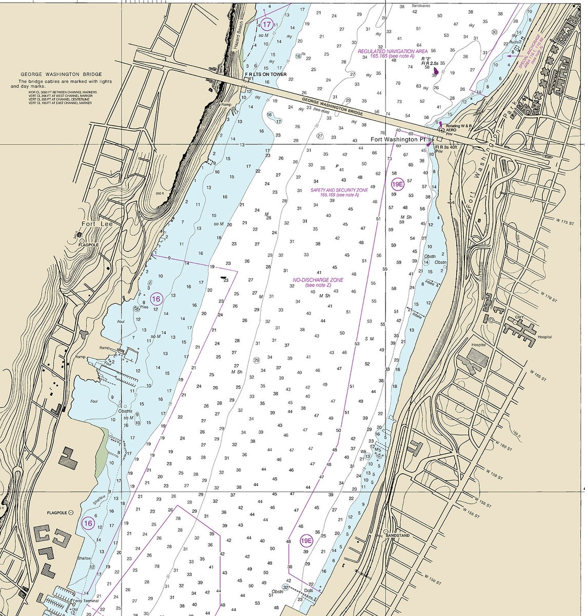 Nautical charts of Hudson River. Days Point to George | Etsy