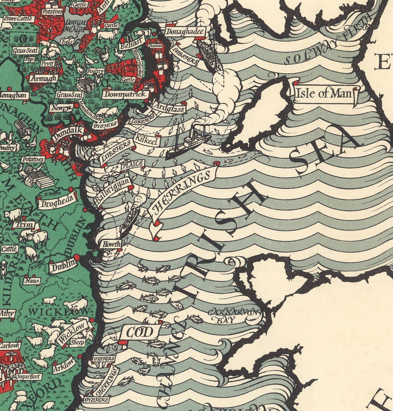 Map of Irish Free State & Northern Ireland and Their | Etsy