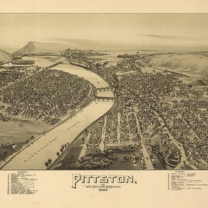 Map of Pittston and West Pittston, Luzerne Co., Pennsylvania, PA 1892 ...