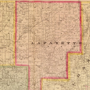 Map of Floyd County, Indiana. 1882. Vintage Restoration Hardware Home ...