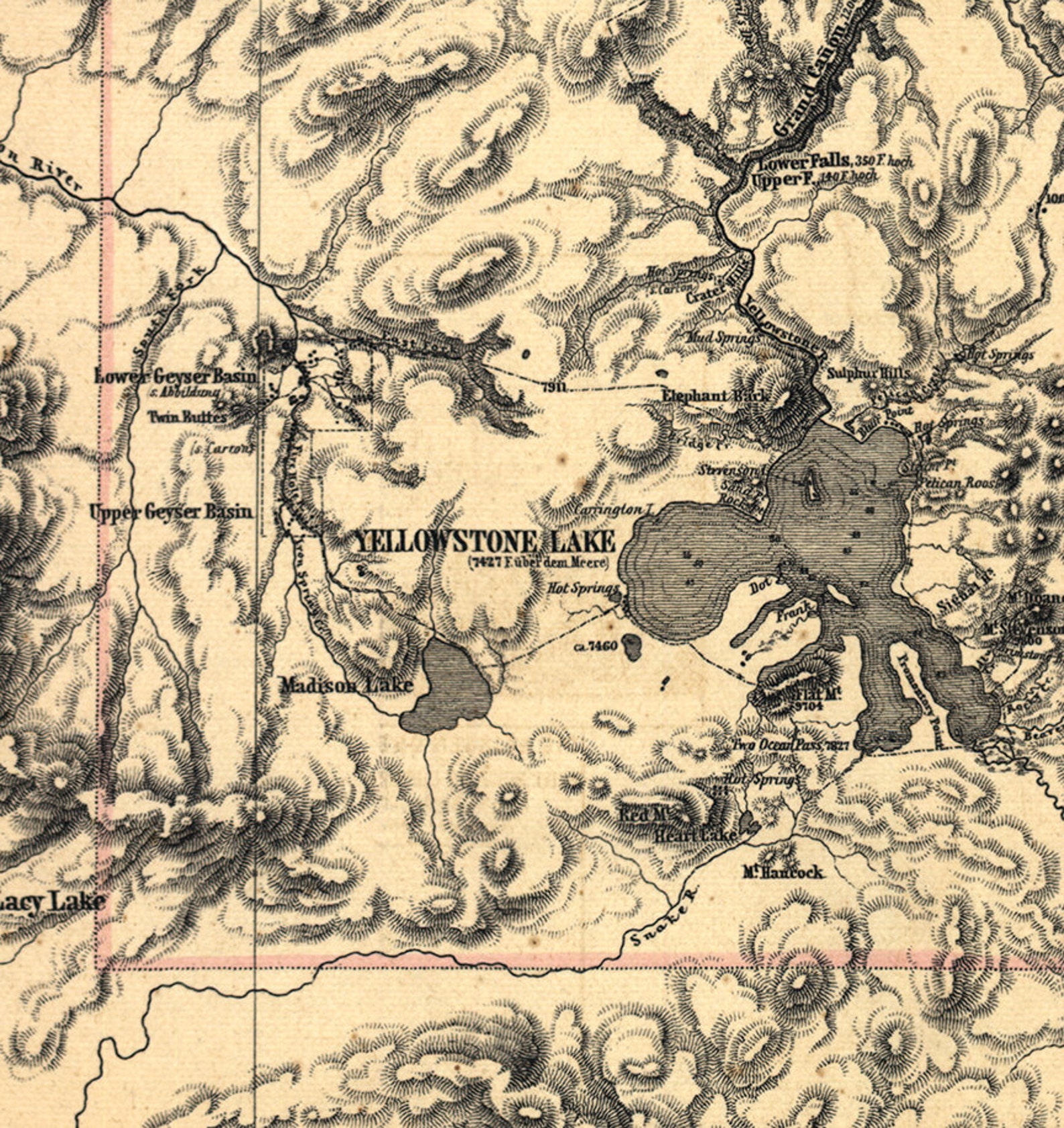 Maps of Yellowstone National Park and Engraved Views of the - Etsy