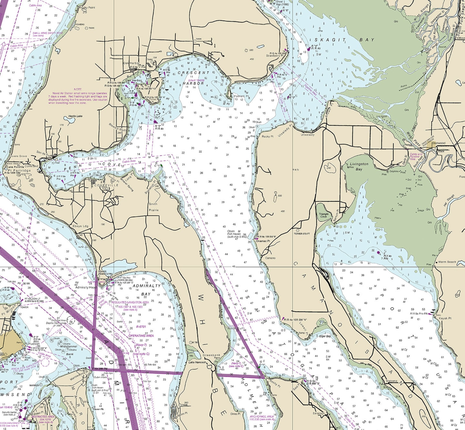 Nautical Charts of Puget Sound Northern Part. 18441. - Etsy UK