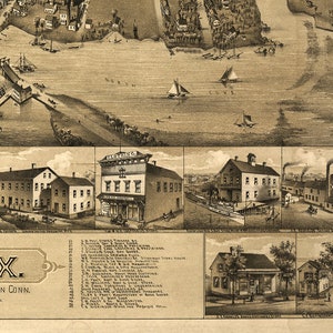 Map of Essex, Centerbrook & Ivoryton, Middlesex County, Connecticut CT ...