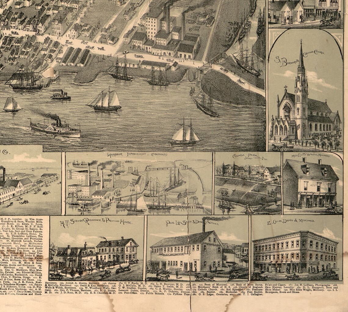 Map of Moncton New Brunswick Canada in 1881. Reproduction - Etsy Canada