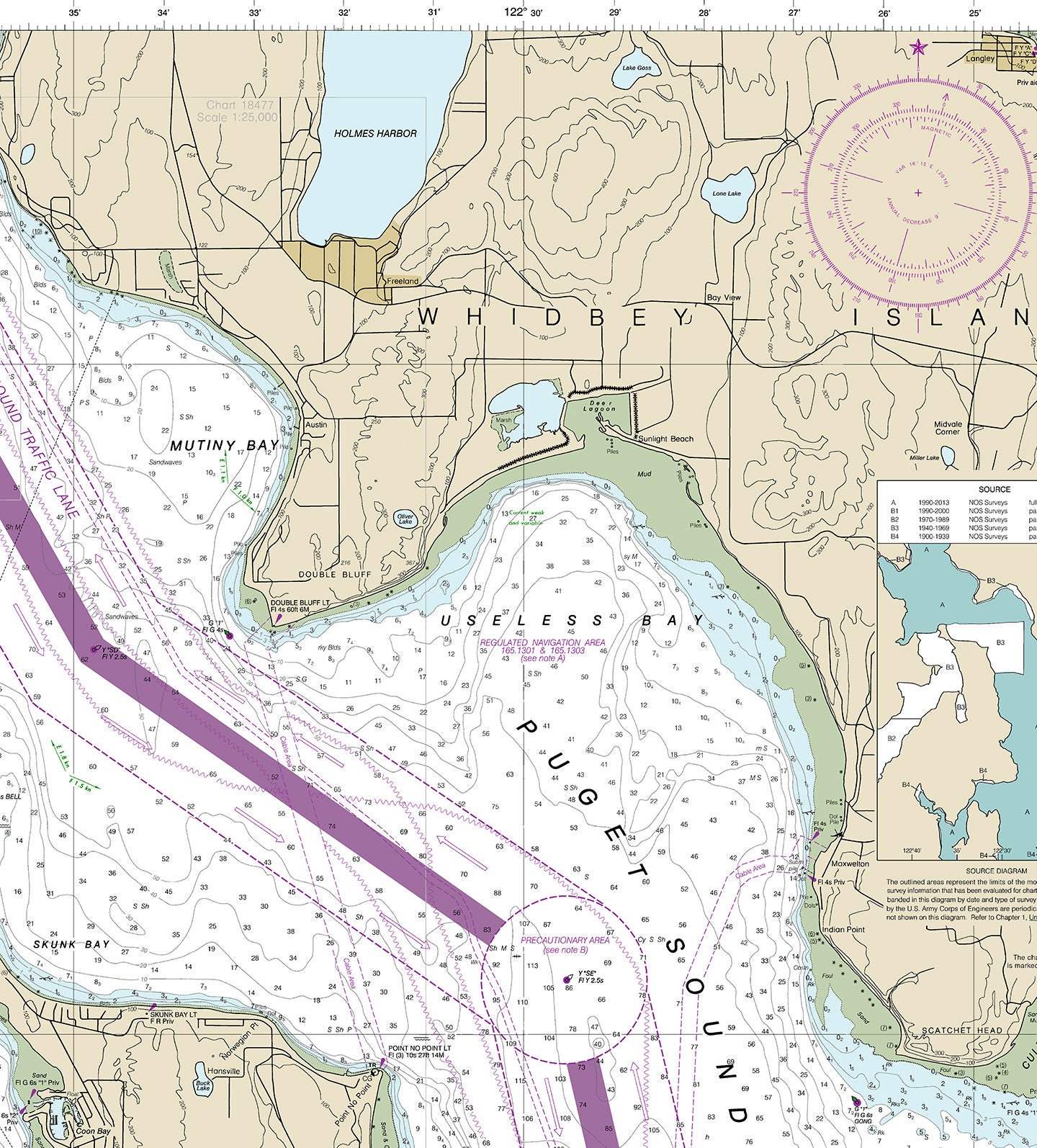 Puget Sound Oak Bay to Shilshole Bay Map – NOAA Nautical Chart 18473 ...