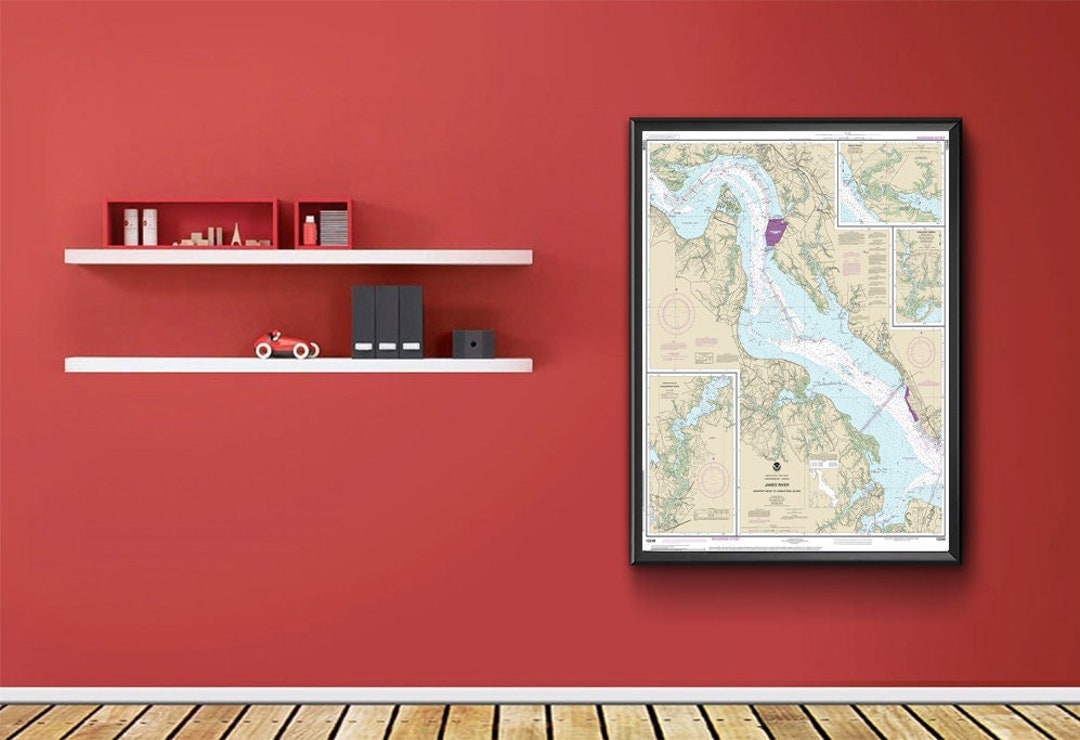 NOAA Nautical Charts of James River Newport News to Jamestown Island ...