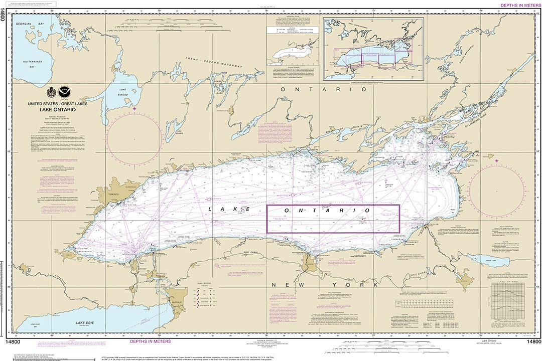 Nautical Charts of Lake Ontario. Lake Erie. Great Lakes. Lake Simcoe ...