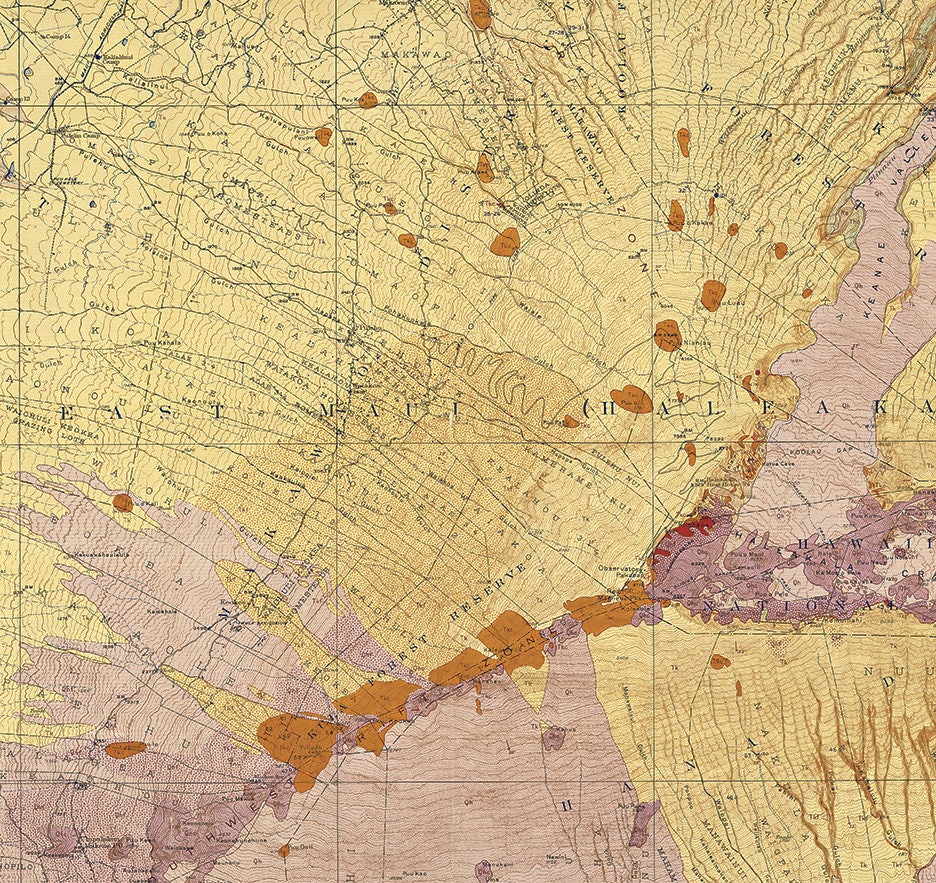 Map of Maui Geologic and Topographic Map Hawaiian Islands - Etsy Ireland