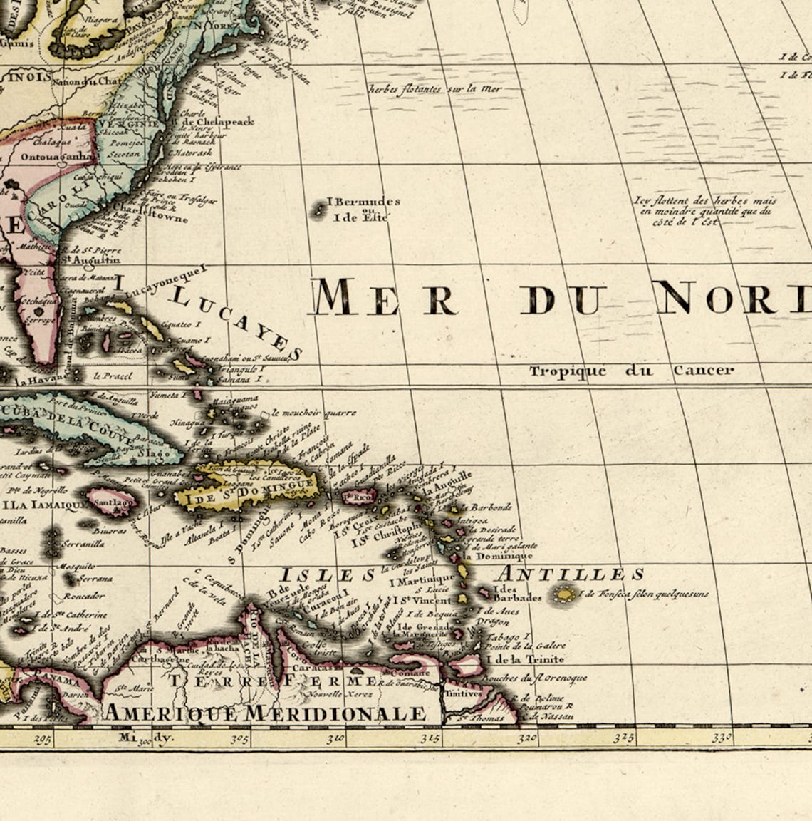 Map of the North America in 1760. Chez R. & J. Ottens. Shows | Etsy