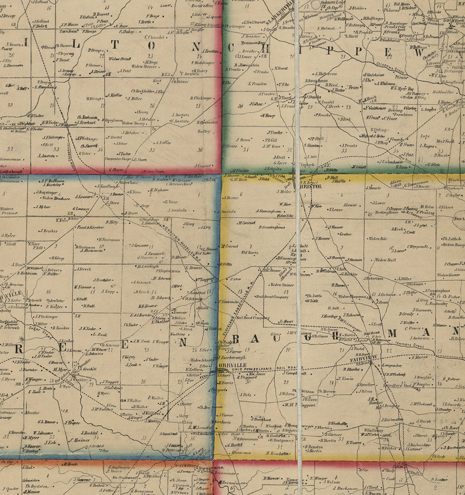 Map of Wayne County Pennsylvania PA 1856. Vintage - Etsy