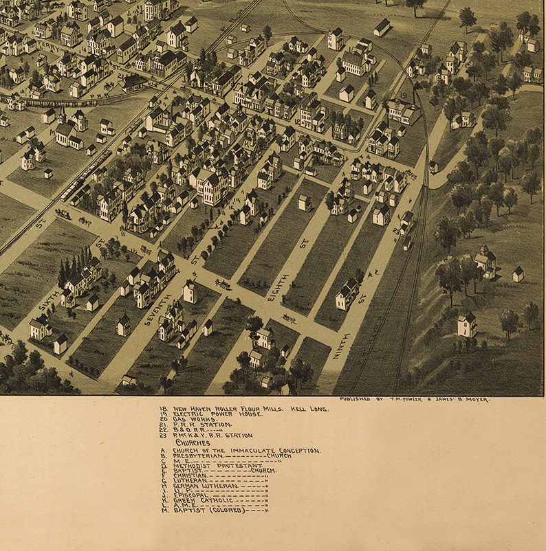Map of Connellsville Fayette County Pennsylvania Pa. 1897. | Etsy