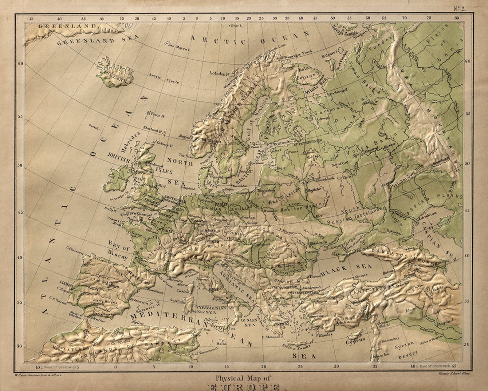 Map of Europe 1880. Vintage Home Deco Style Old Wall | Etsy