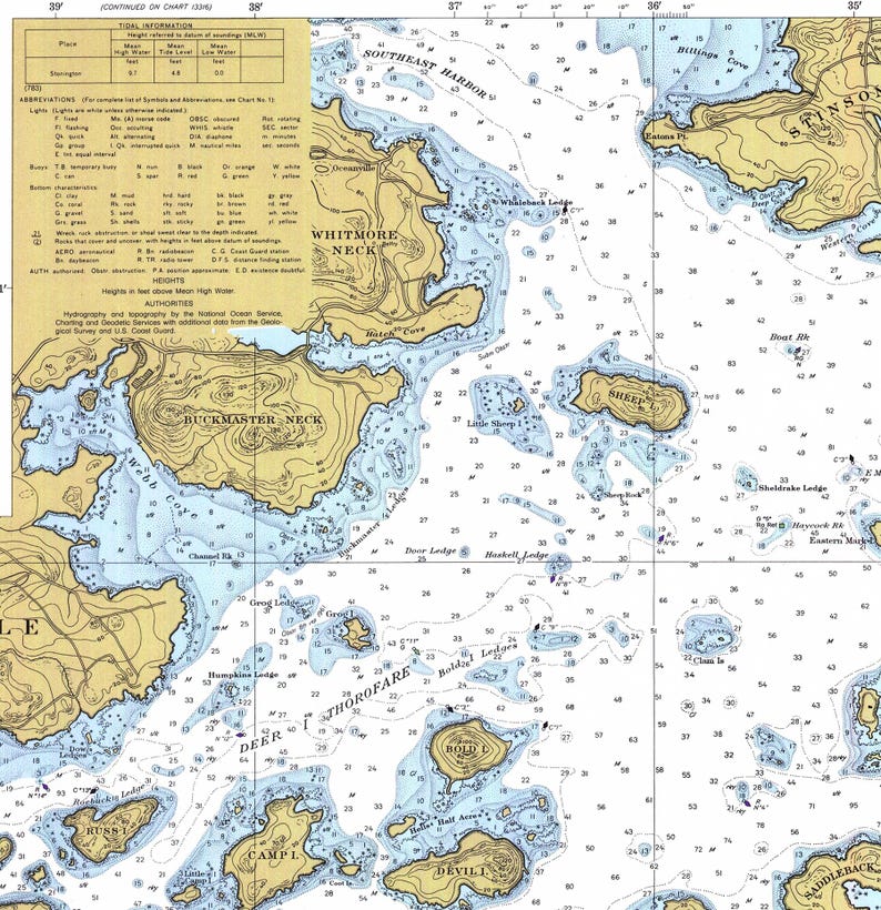 Deer Island Thorofare & Casco Passage Map – Maine Nautical Chart NOAA ...