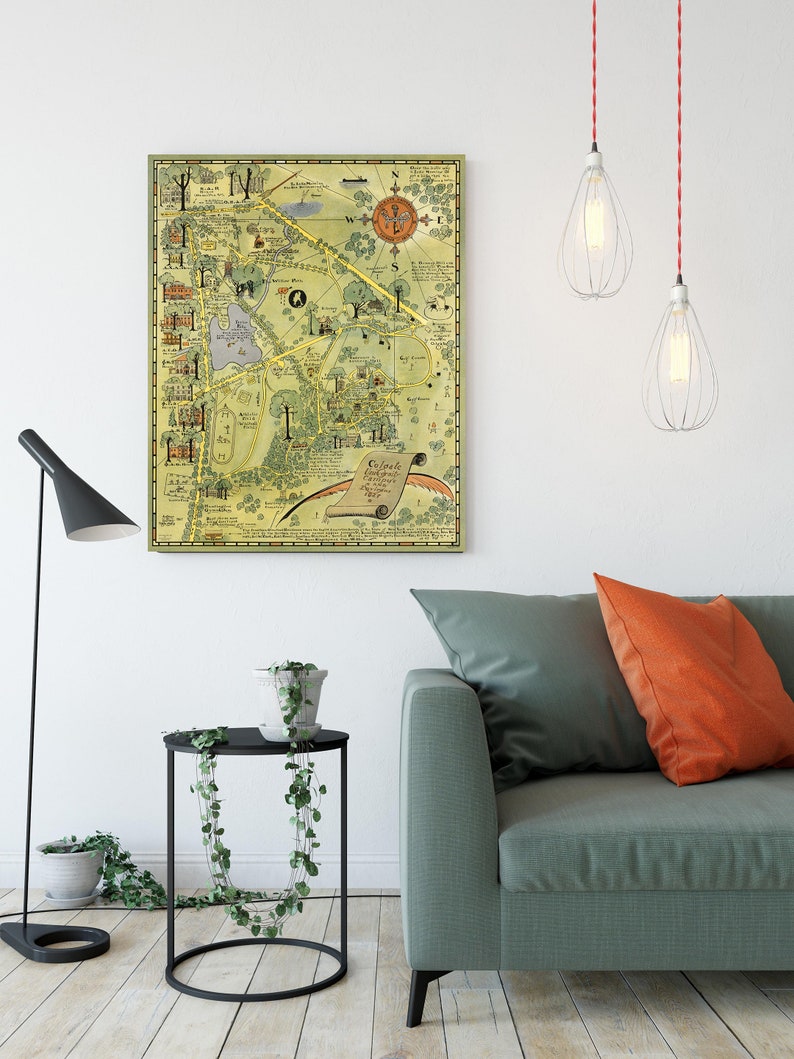 Map of Colgate University. 1927. Vintage Home Deco Style Old - Etsy