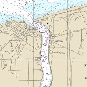 Nautical Charts of Lower Niagara River 14816. Buffalo, Grand Island ...