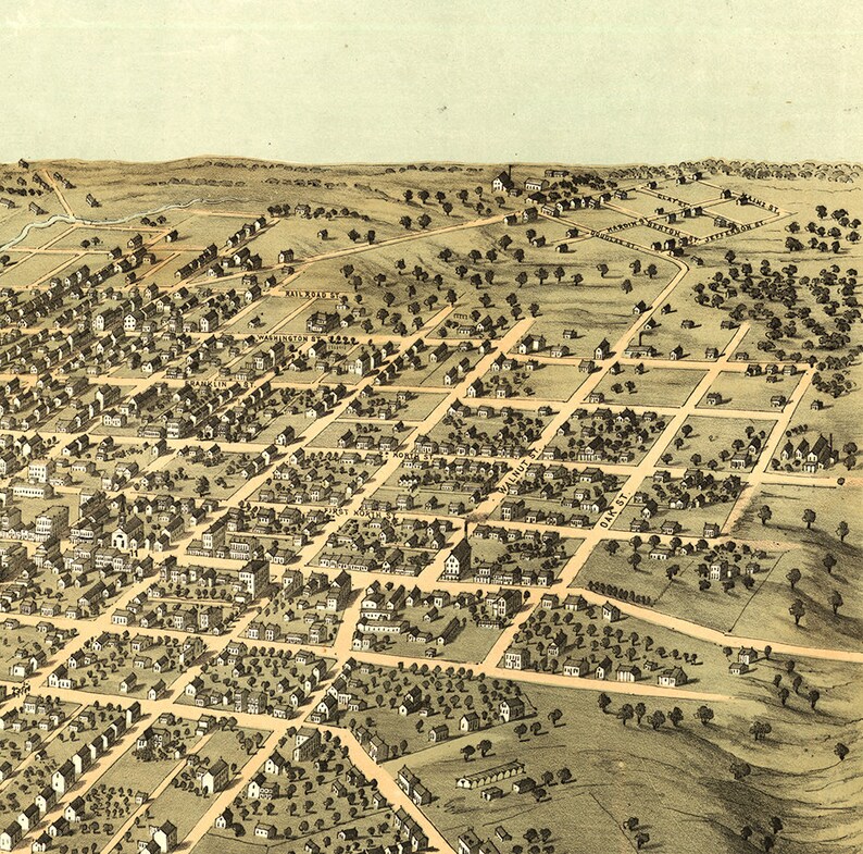 Map of Belleville St. Clair County Illinois 1867. Vintage - Etsy