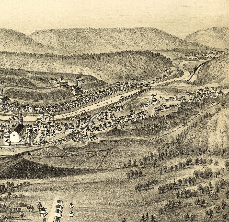Map of Archbald Lackawanna Co. Pennsylvania PA 1892. | Etsy