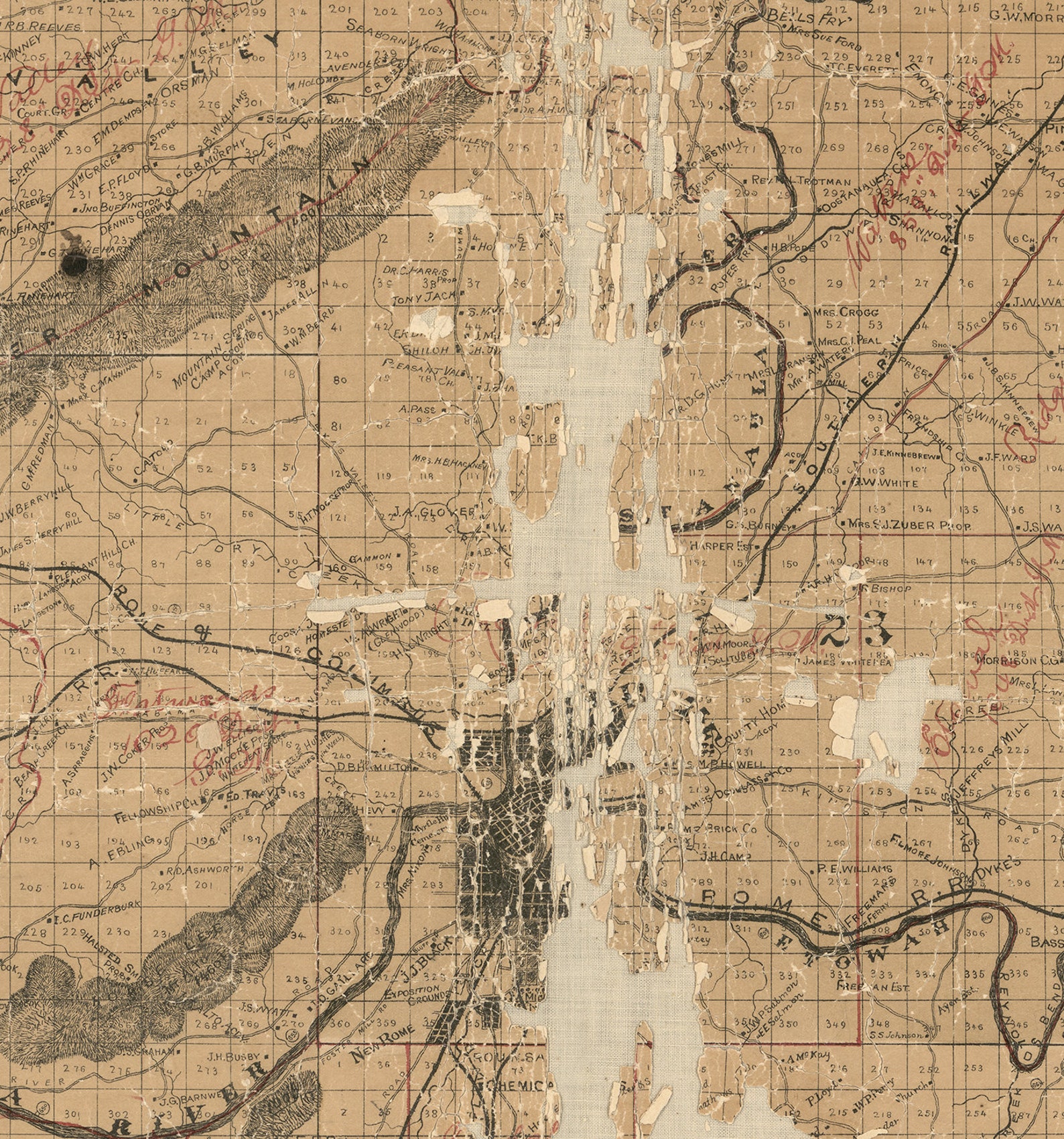 Map of Floyd County Georgia. 1895. Vintage Restoration | Etsy