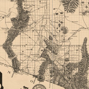 Map of Pima County, Arizona, 1893. Restoration Hardware Home Deco Style ...