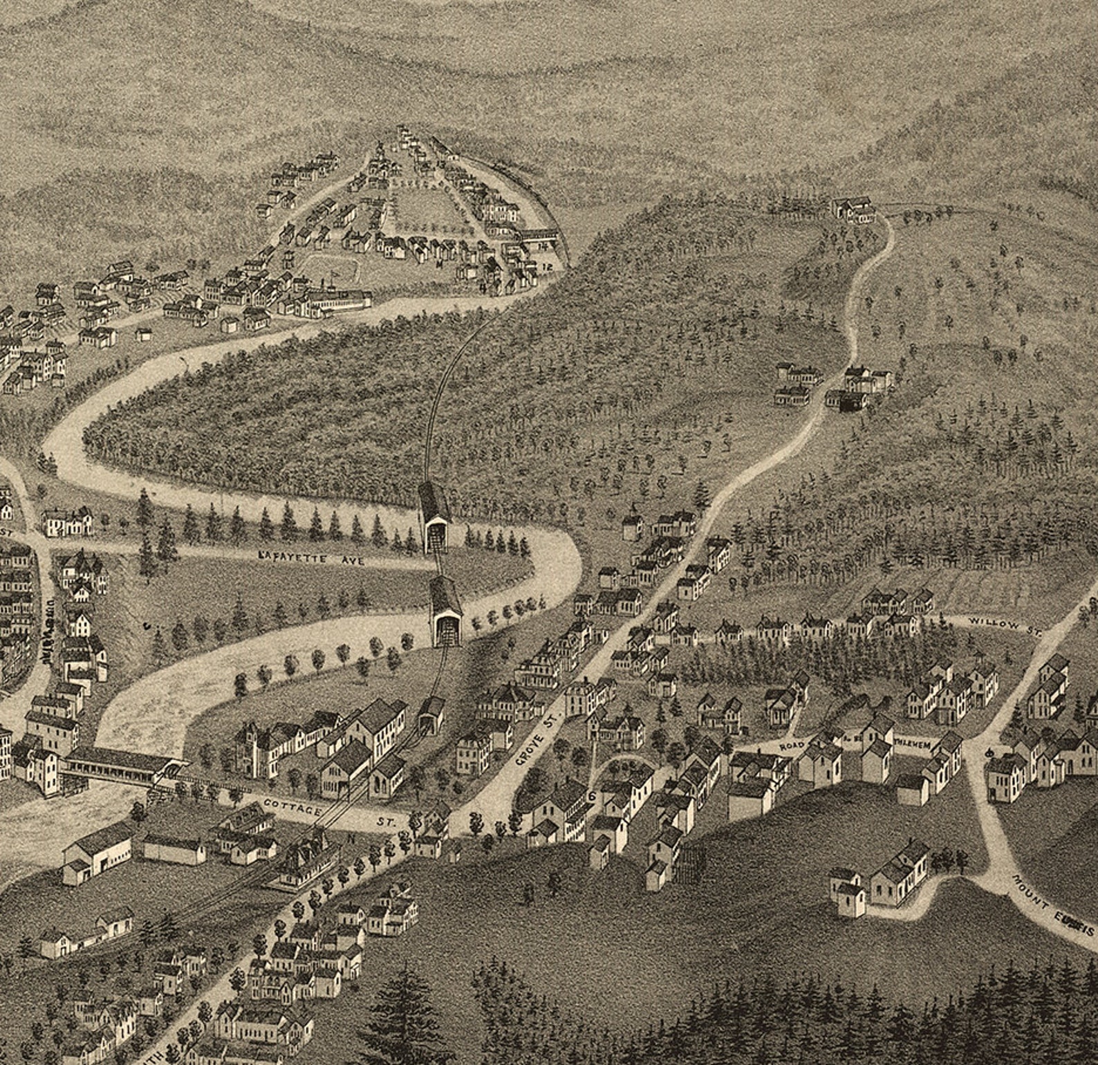 Map of Littleton, Grafton County, New Hampshire NH 1883. Bird's Eye ...