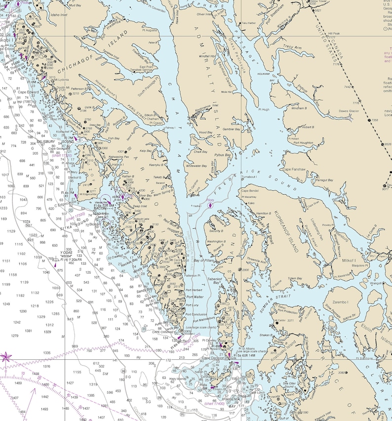 Dixon Entrance to Cape St. Elias Map – Alaska Nautical Chart NOAA 16016 ...