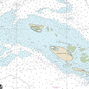 Nautical Chart of Nantucket Island, Massachusetts Ma. Vintage Home Deco ...