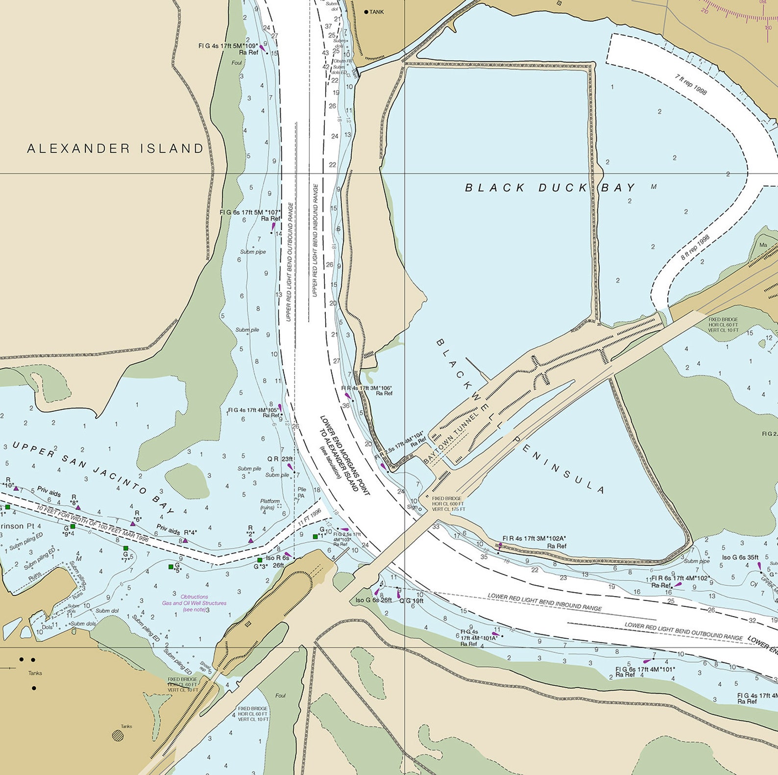 Nautical Charts of Houston Ship Channel Atkinson Island to - Etsy