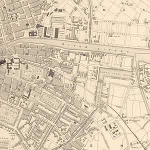 Map of City of Dublin, Ireland, 1851. Vintage Home Deco Style Old Wall ...
