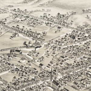 Vintage Map of Flemington : New Jersey, 1883. Reproduction Giclee Print ...
