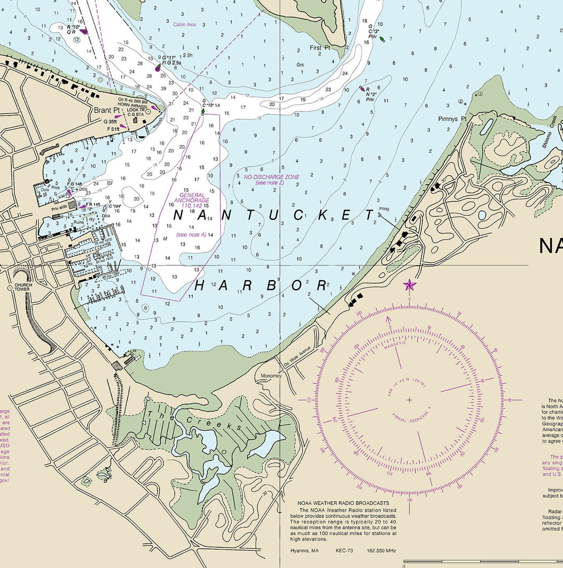 Nautical Charts of Nantucket Harbor 13242. Massachusetts. Martha's ...